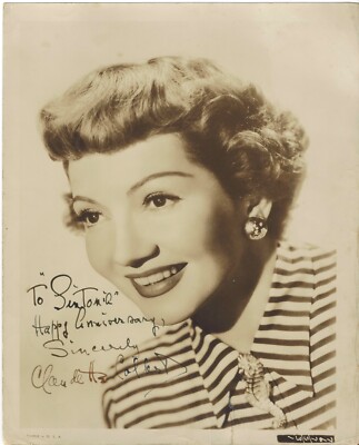 CLAUDETTE COLBERT—SIGNED PHOTO—Lubitsch•DeMille•Capra•Cukor•Sturges | eBay