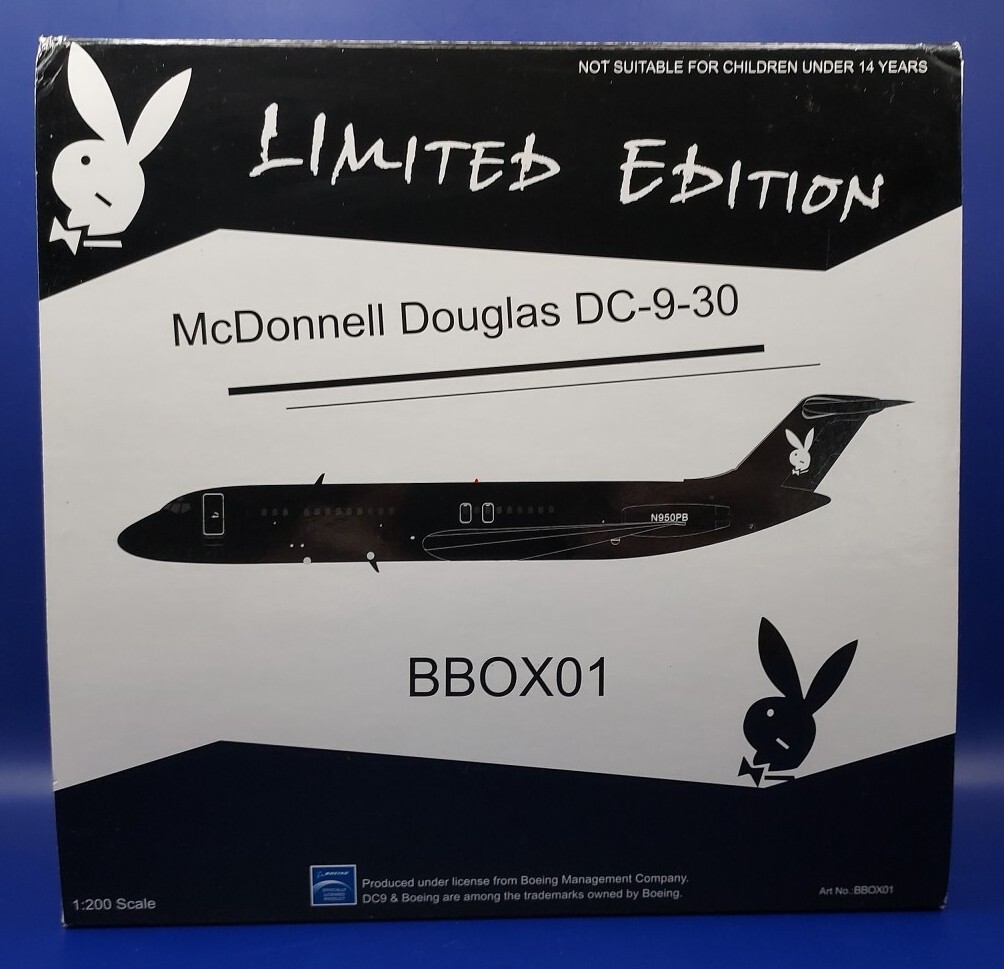 LIMITED PLAYBOY DC-9-30 N950PB 1:200 Diecast BBOX01 Inflight Jet-X ...