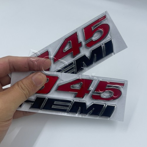 2X Red Black For Dodge Charger Challenger 345 HEMI Emblem Fender Badges ...