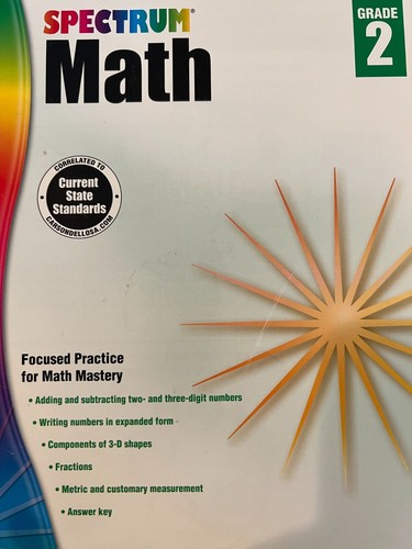 Spectrum Math Grade 2 Homeschool lightly used Test Prep Mathematics ...