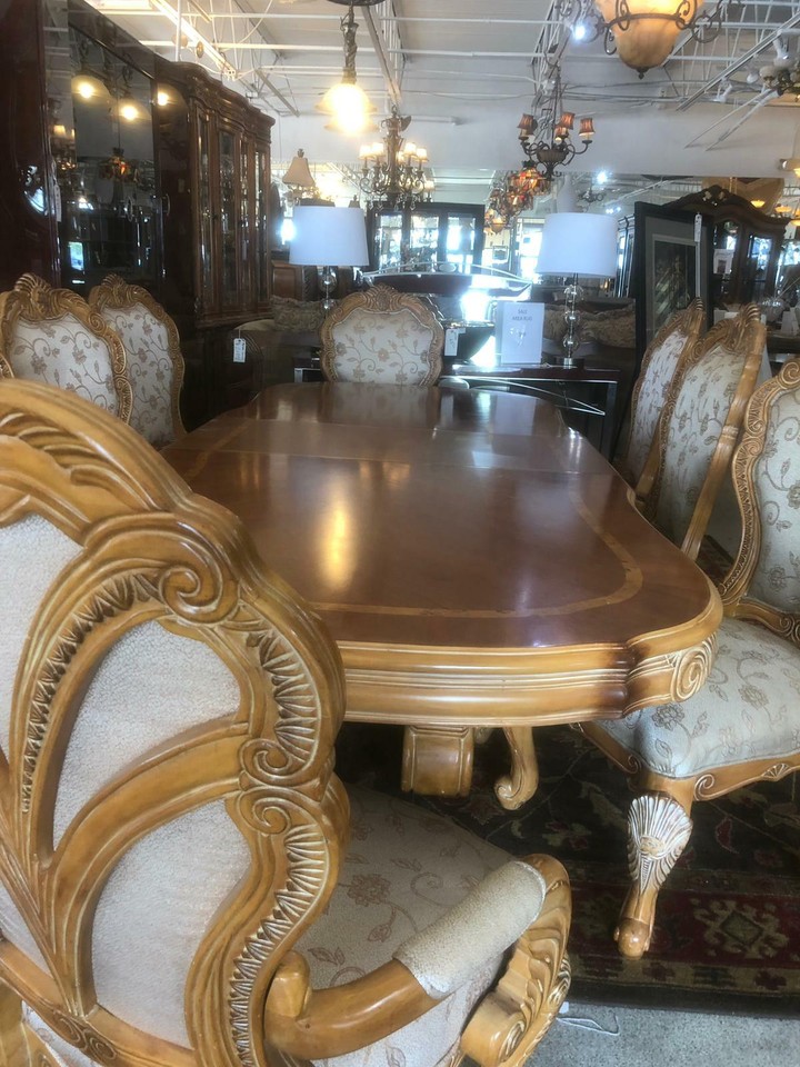 AICO by Michael Amini Trevi 9PC rectangular dining room set | eBay