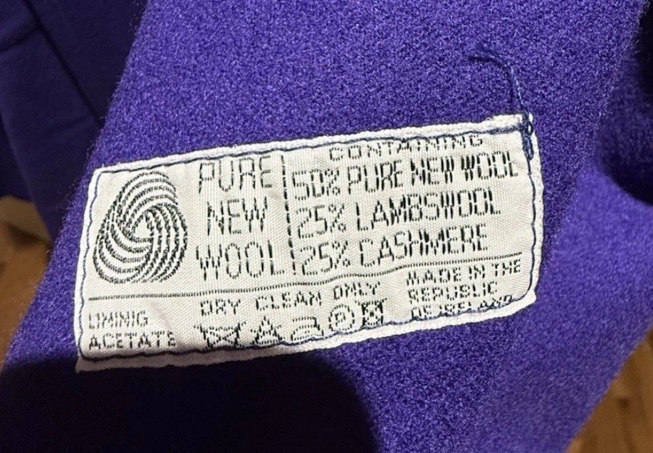 Irish Jimmy Hourihan PurpleCashmere Blend Knee Length Cape with ...