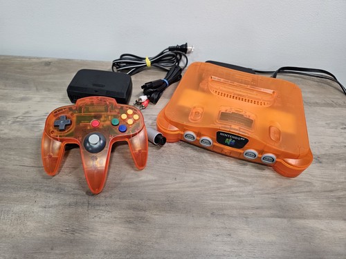 TESTED Custom Orange Shell Nintendo N64 Console & Expansion Pack, 2 ...