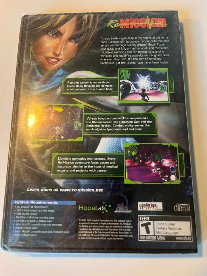 ReMission PC CD-Rom Video Game by Hopelab BRAND NEW ~SEALED~ | eBay