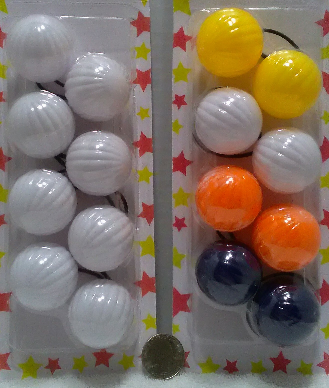 2 pack of knocker ball mix ELASTIC hair Scrunchie bead girl Ponytail ...