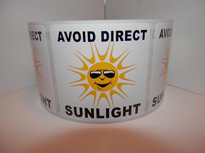 AVOID DIRECT SUNLIGHT 2x2 Warning Sticker Label 250/rl | eBay