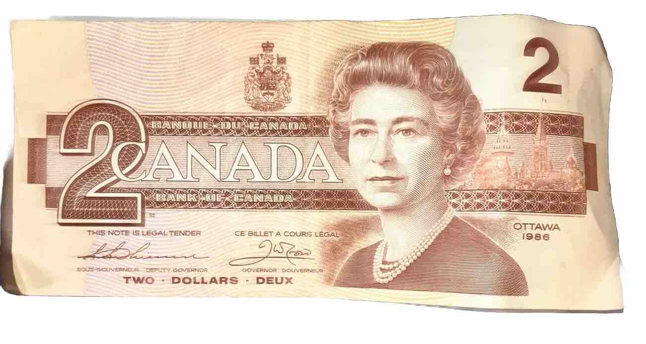 1986 Canadian $2 Bank Note Ottawa Rare | eBay