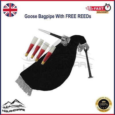 Practice Bagpipe Scottish Goose Bagpipes Black Velvet Cover With 4 Free ...