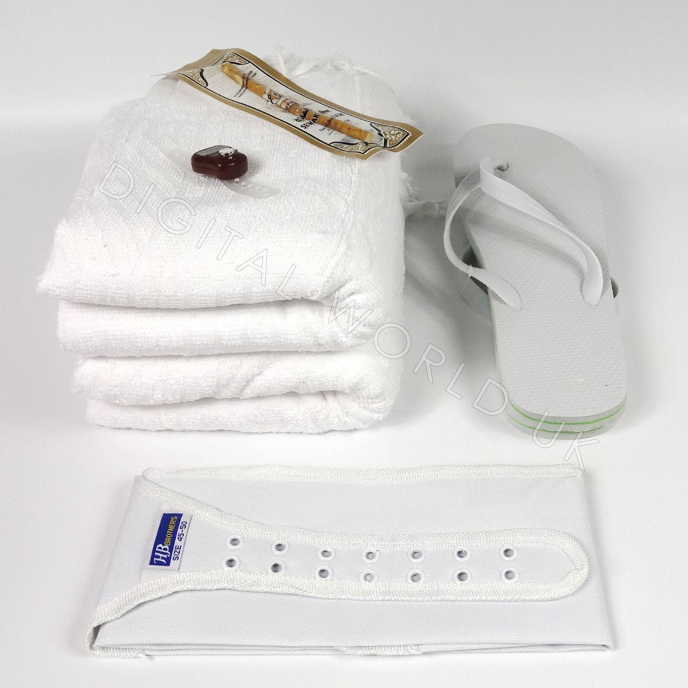 Ihram Pack Hajj Umrah Essential Kit Cotton Towels Belt Tasbih Siwak ...