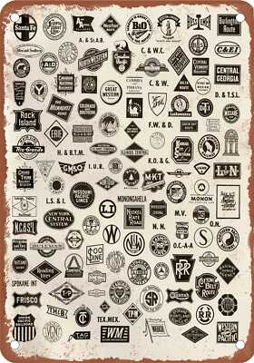 METAL SIGN - 1954 American Railroad Logos and Heralds - Vintage Rusty ...