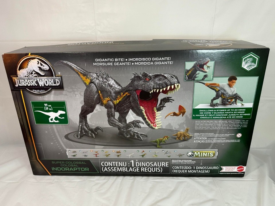 Jurasic World Super Colossal INDORAPTOR Dino Trackers 39in Action ...