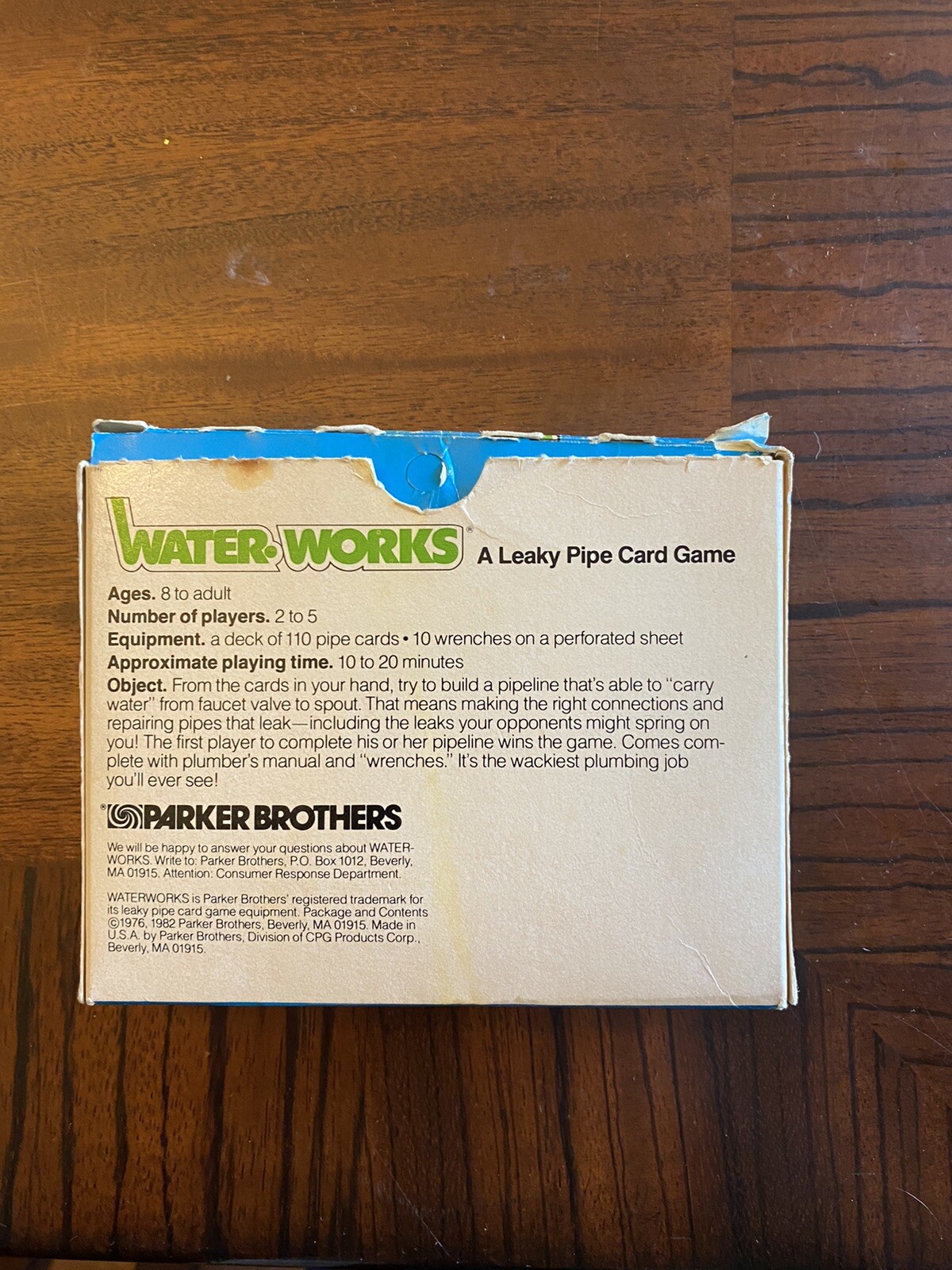 Waterworks Card Game PARKER Brothers Leaky Pipe Complete Vintage 1982 ...