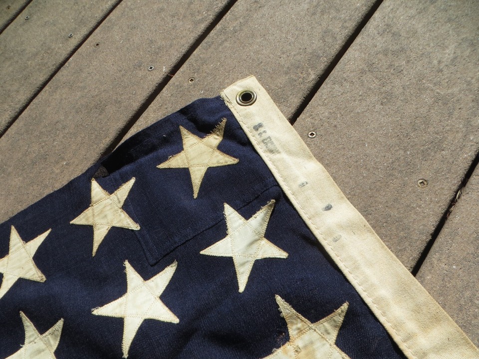 WW2 USN US Navy Nautical Naval Ensign 48 Star Ship’s American Flag Wool ...