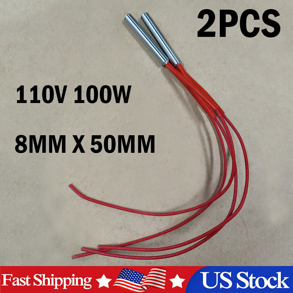 2PC AC 110V 100W Single End Mould cartridge Heater Tubing Heating ...