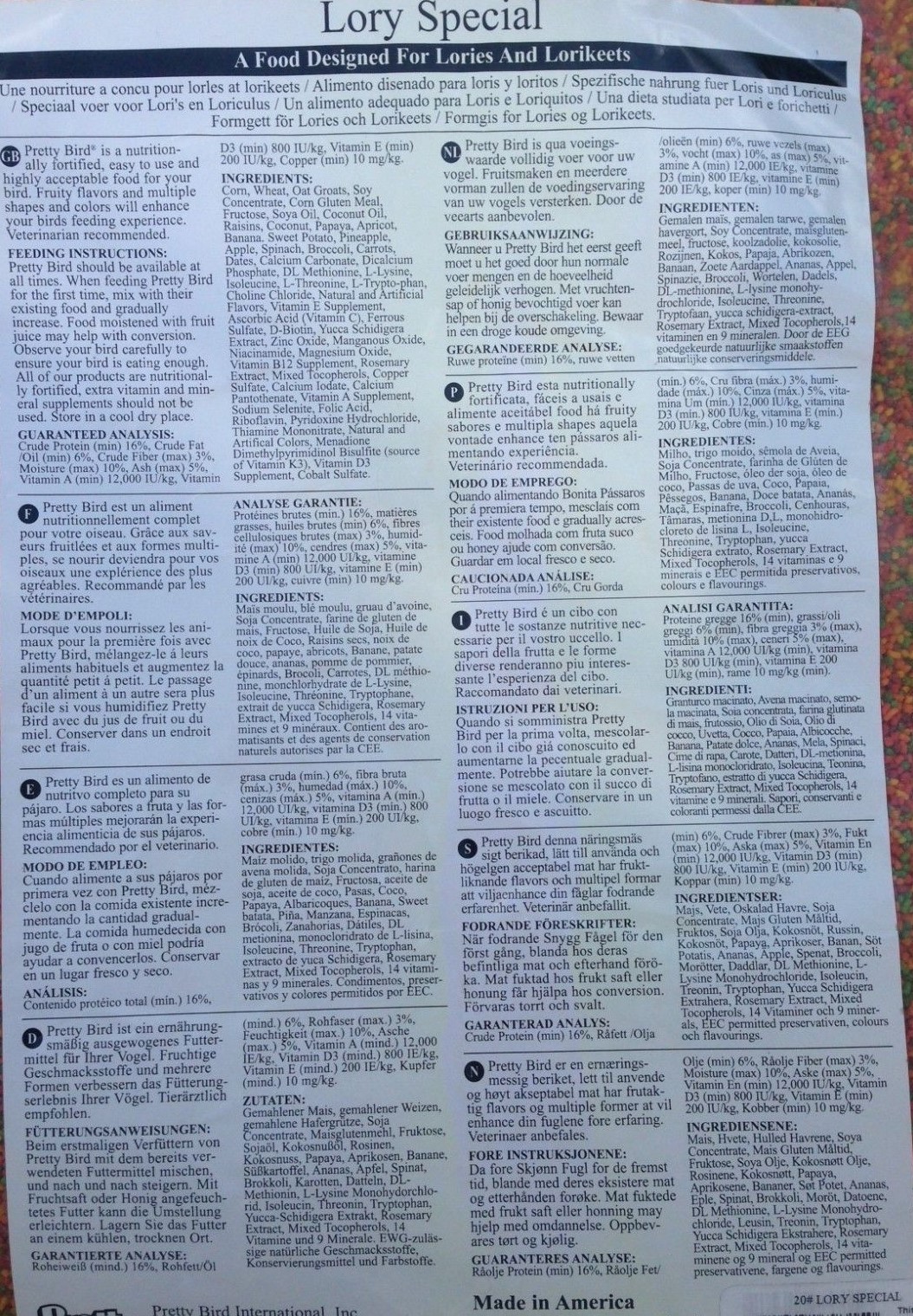 LORY pellets, Lories, Lorikeets food, healthy diet, PRETTY BIRD PELLETS ...