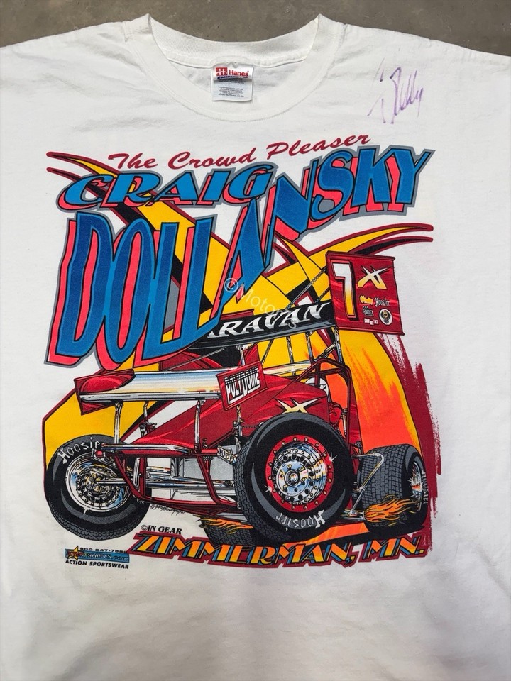 Vintage 2001 Craig Dollansky Autographed Sprint Car Tee - XL | eBay