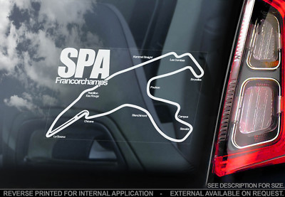 Spa - F1 Car Window Sticker - Francorchamps Circuit Decal Formula Grand ...