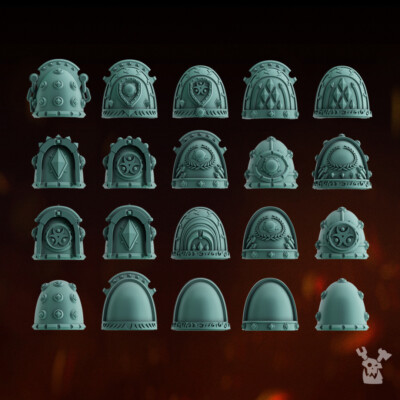 Lunar Knights Heresy Luna Wolves Legion XVI Shoulder Set x20 DakkaDakka ...