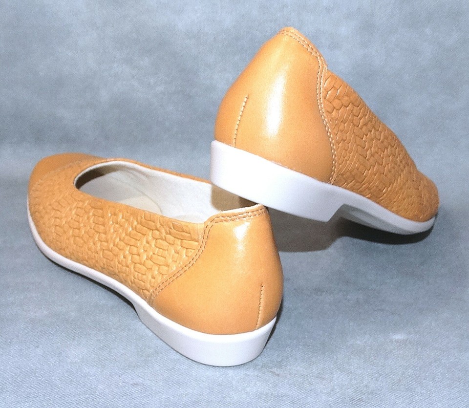 SAS SHOE WOMENS NEW 7.5 N MAUI WHEAT TAN EMBOSSED WOVEN VAMP LEATHER ...