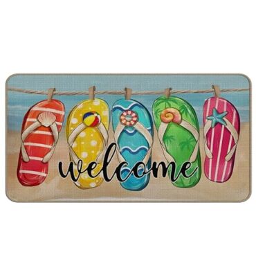 TopXmai beach door matWelcome Flip Flops Beach Matbeach door mats ...