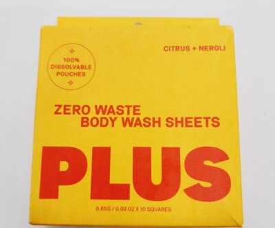 PLUS Zero Waste Body Wash Sheets Citrus/Neroli, Camping Travel 3packs ...