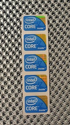 5x Intel i7 Core Inside Sticker Badge Emblem 21x16 mm Desktop Tower PC ...