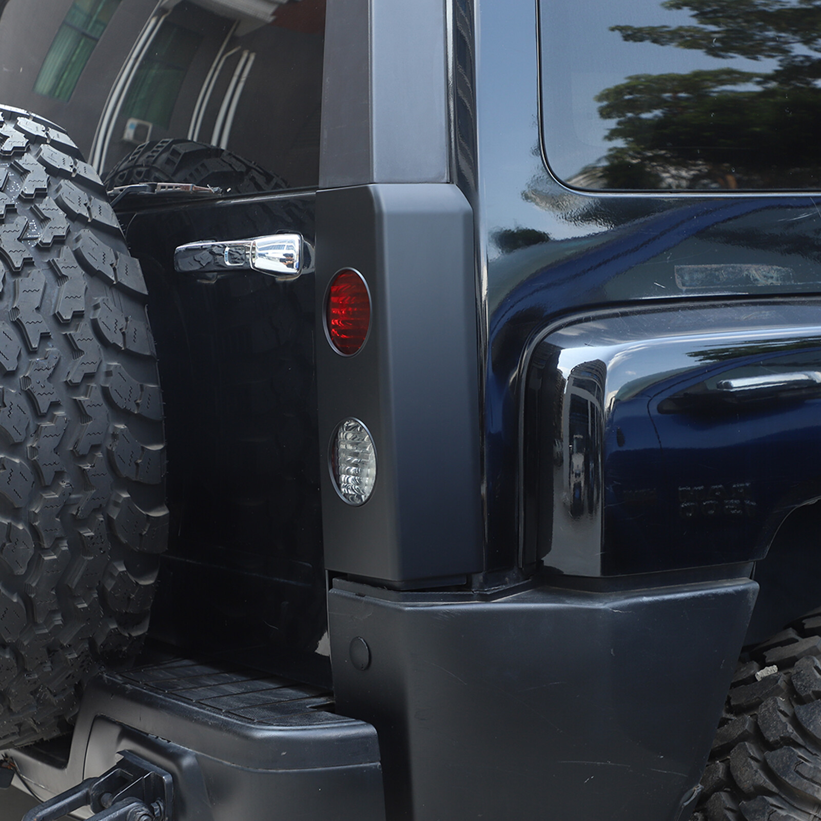 Matte Black ABS Car Tail Rear Light Cover Lamp Trim For Hummer H3 2005 ...