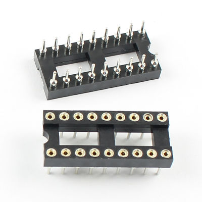 10Pcs 2.54mm Pitch 18 Pin DIP Round Pin Solder IC Socket Adaptor Narrow ...
