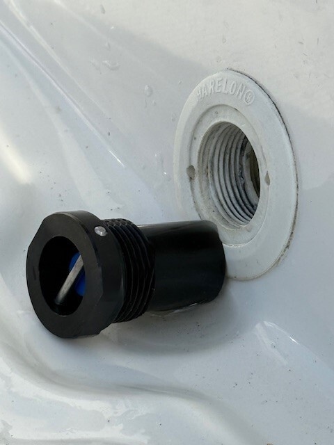 SELF BAILING BOAT DRAIN PLUG FITS BOSTON WHALER INTERNAL THREADED DECK ...