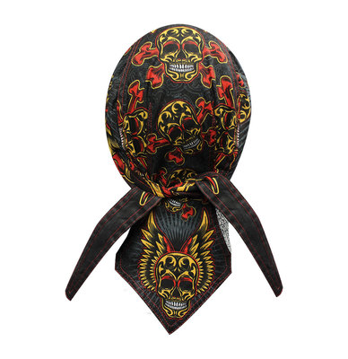Muerte Sugar Tattoo Skull Doo Rag Headwrap Cap Sweatband Capsmith Biker ...
