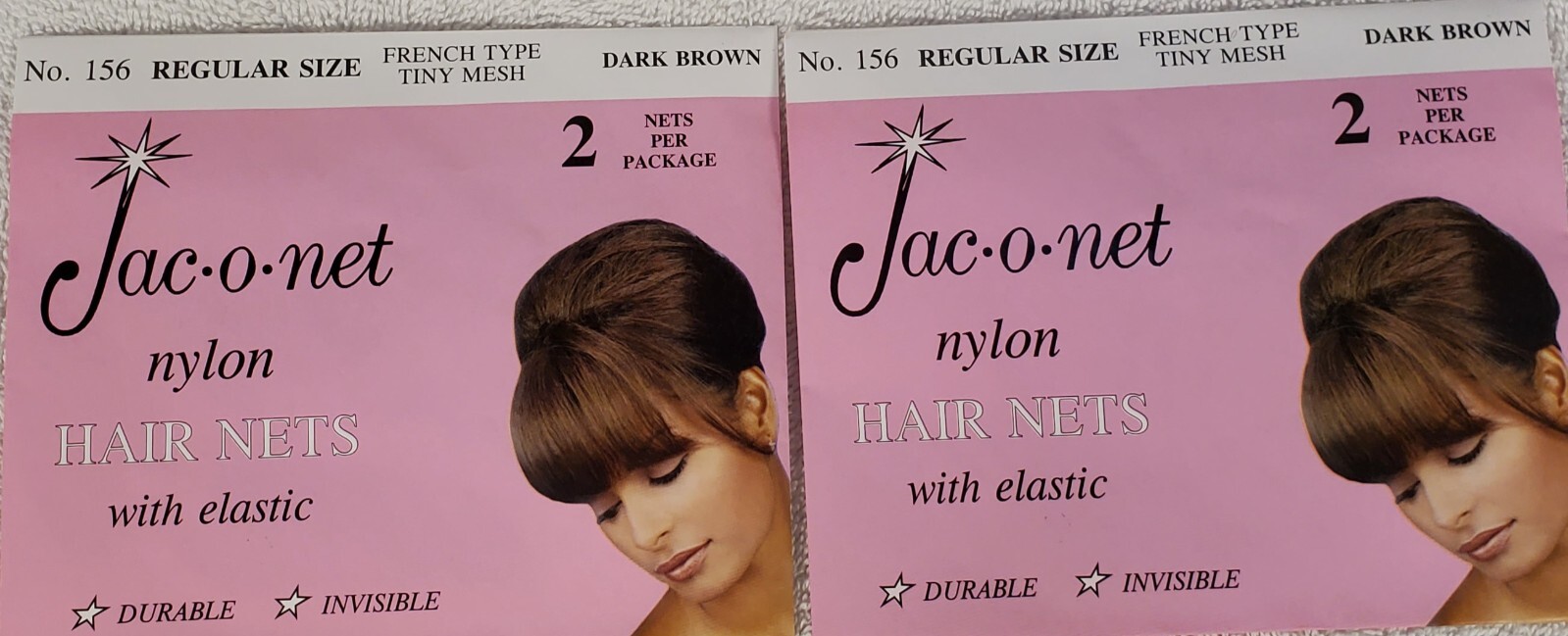 "BUY 1 GET 1 FREE" Jac-O-Net #156 D.BROWN franch thin mesh elastic hair ...