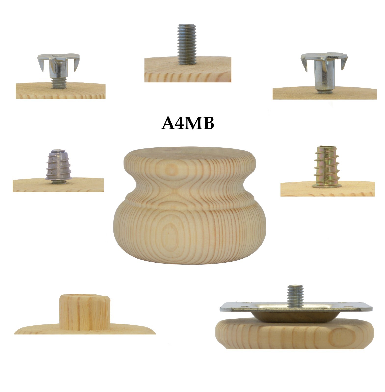 Wooden Pine Furniture Bun Foot Large 83mm x 56mm Feet CHOOSE FITTING ...