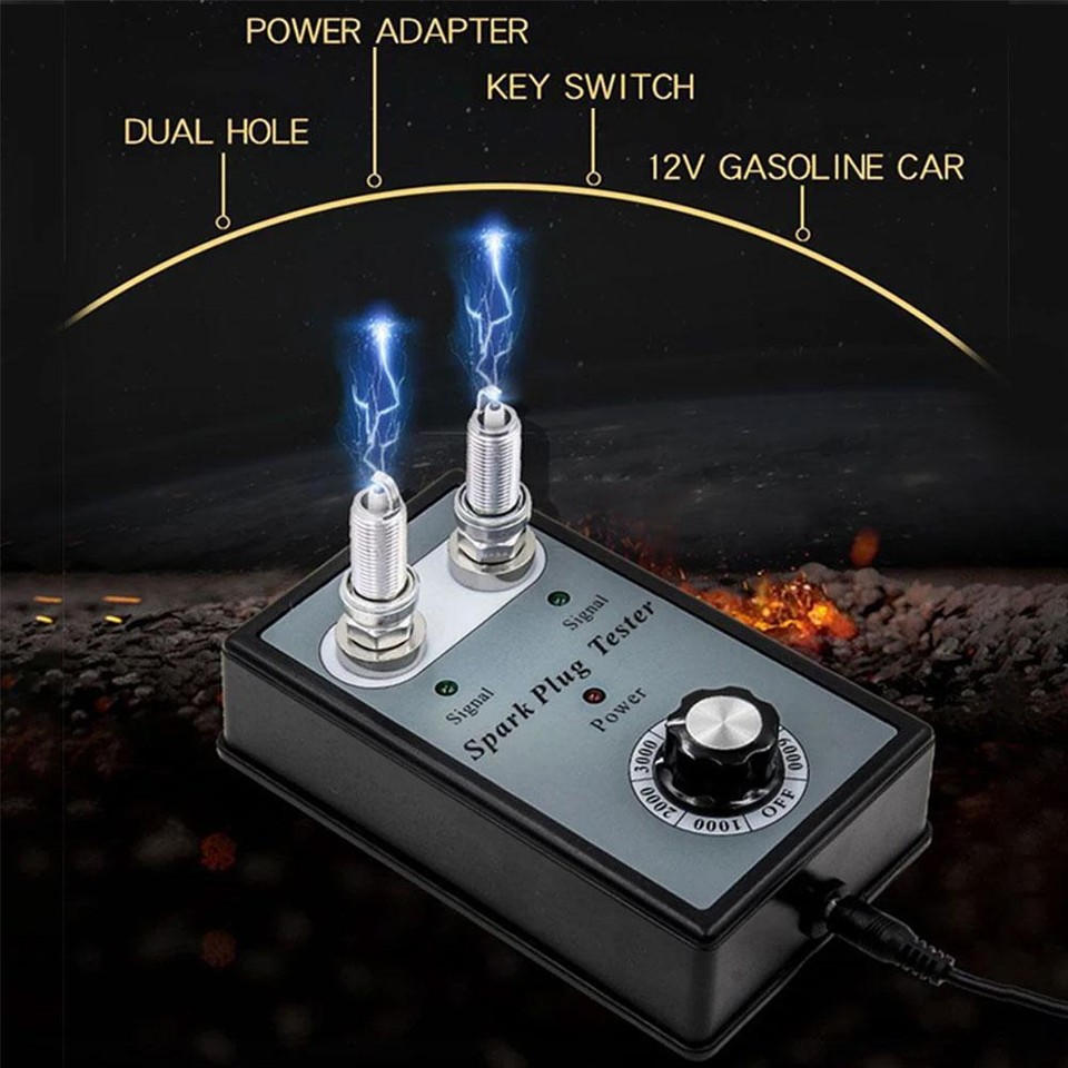 Car Spark Plug Tester Dual Hole Diagnostic Ignition Analyzer Tester A ...