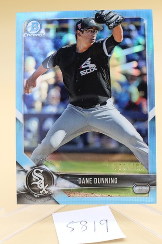 Dane Dunning 2018 Bowman Draft Sky Blue Refractor BDC-170 Rangers /402 ...