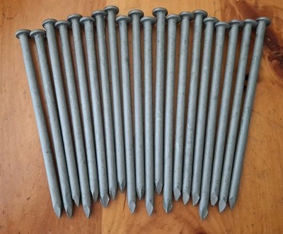 20 PCS - 8 Inch Spikes JUMBO NAILS 3/8 x 8" Timber Spikes RR Ties ...