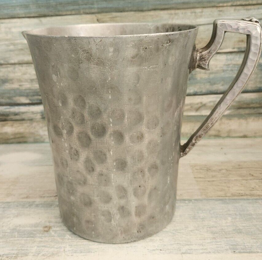 _Vintage Canterbury Arts Metal Hammered Aluminum Medieval Pitcher 8 ...