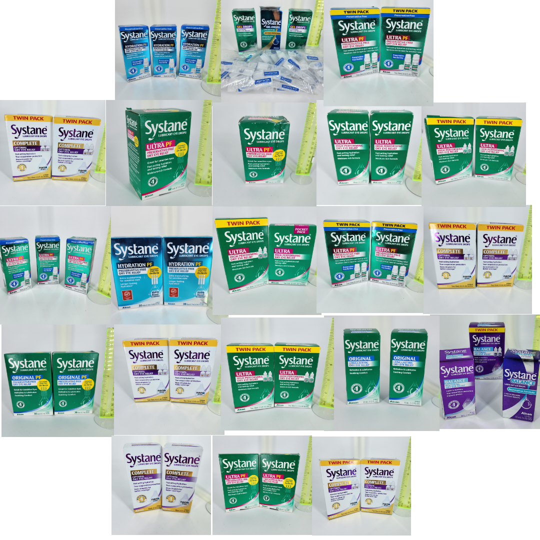 SYSTANE PRESERVATIVE FREE & OTHER LIQUID TEARS 44 BOXES HUGE LOT STILL ...