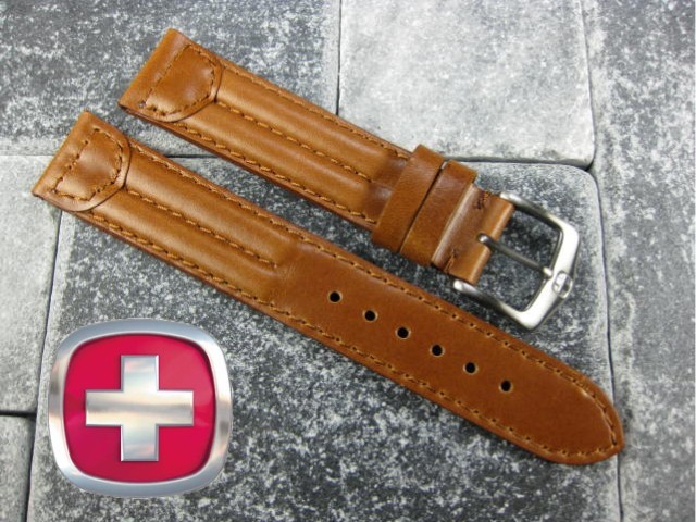 New 20mm WENGER SWISS Army Leather Strap Victorinox Black Brown Watch ...