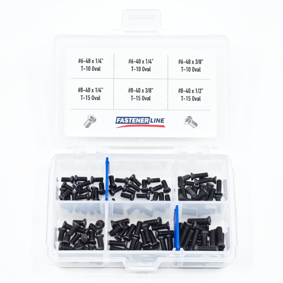 FastenerLine Small Weaver-Oval Head Torx Gun Screws Assortment (120 ...