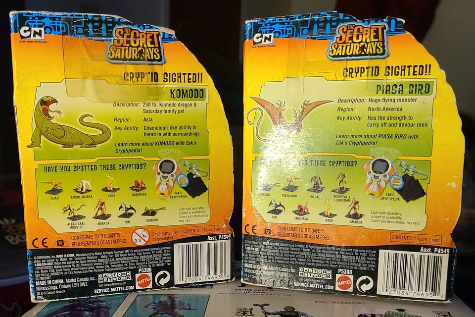 Mattel 2009 The Secret Saturdays Komodo & Piasa Bird Action Figures Lot ...