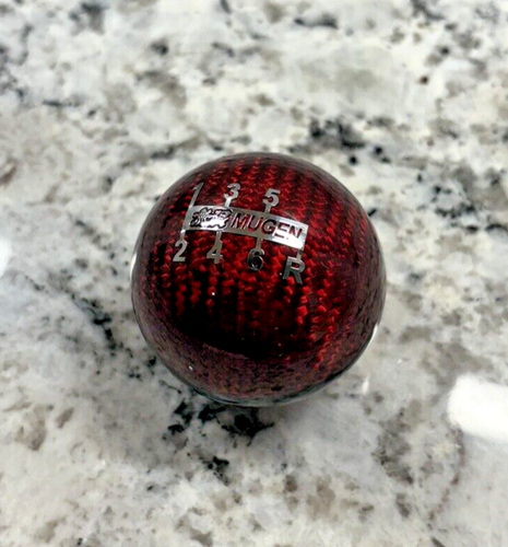 Mugen 6 Speed Red Racing Real Carbon Fiber Shift Knob For Honda Acura ...