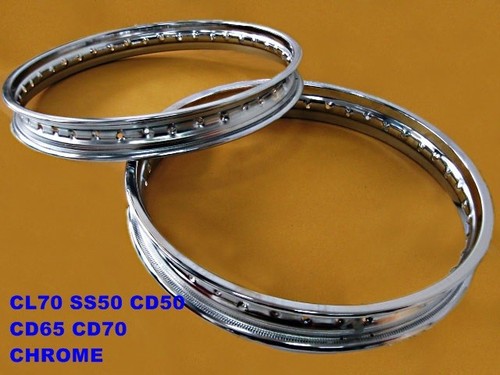 Fit HONDA CL70 SS50 CD50 CD65 CD70 FRONT & REAR CHROME WHEEL RIM SET ...