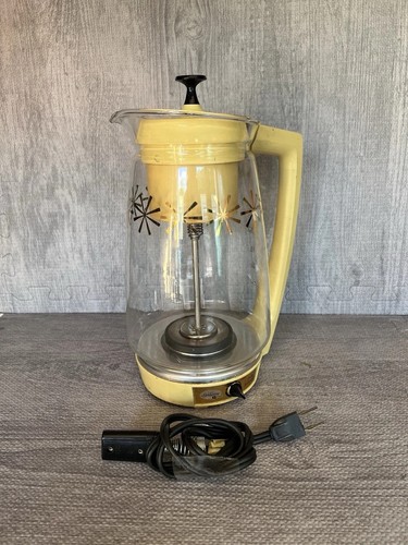 Vintage Sunbeam Vista Coffeemaster Automatic Percolator Yellow Glass ...