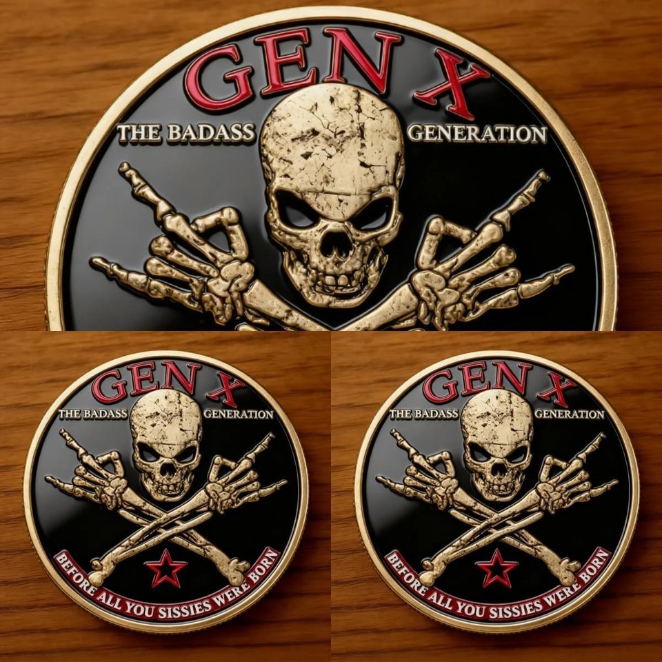 GEN X Coin – The Ultimate Tribute to The Badass Generation – 2D Flat ...