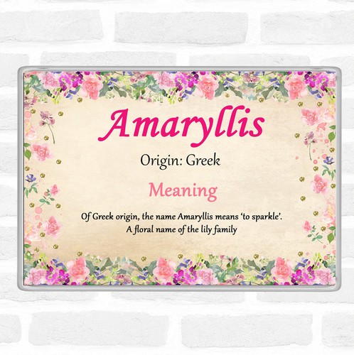 Amaryllis Name Meaning Jumbo Fridge Magnet Floral | eBay