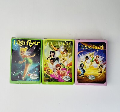 Lot Of 3 Mini Disney Fairies Playing Cards High Flyer Flaptacular Pixie ...