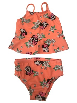 Disney Infant Girls Orange Floral Minnie Mouse 2pc Tankini Bikini Swim ...