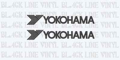 (set of 2) YOKOHAMA 8" die cuts stickers decal vinyl *WHITE* FREE ...