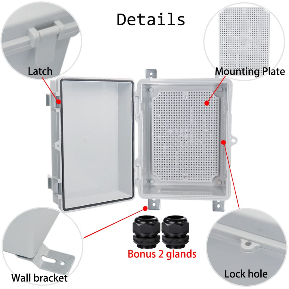 Waterproof Electrical Box with Mounting Plate 220X170X110Mm, IP67 ...
