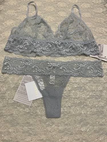La Perla Freedom Collection 38B Triangle Lace Bra Thong Panty Set Sky ...